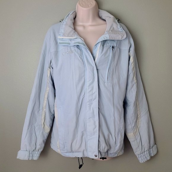 Cross | Jackets & Coats | Vintage Cross Sportswear Baby Blue White ...